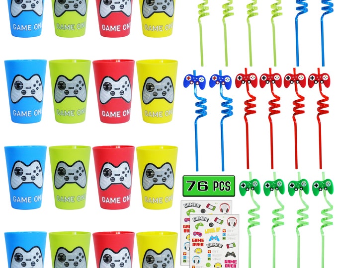 76 Pcs Video Game Party Favors for Kids - 16 Set of Game Controller ...