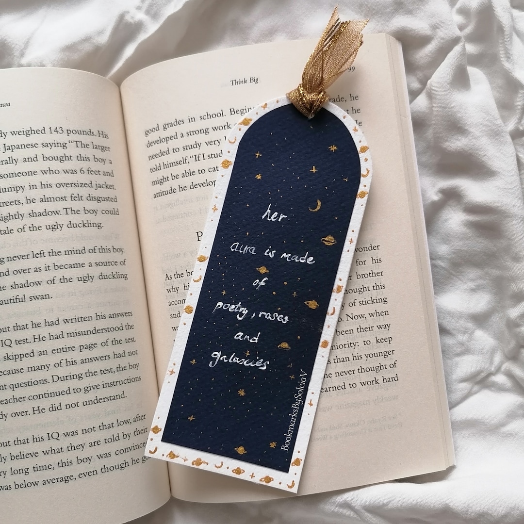 Cosmic Illustration Bookmark With Ribbon Poetry Bookmark Cosmic Vibe ...