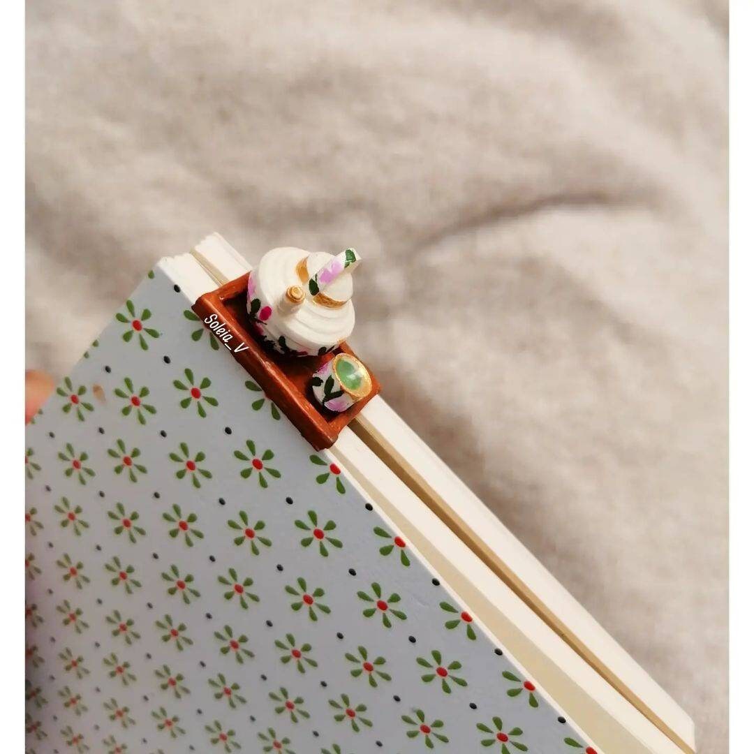 Bookmark Floral Teapot and Cup on Tray Bookmark / Stick Bookmark/ 3D ...