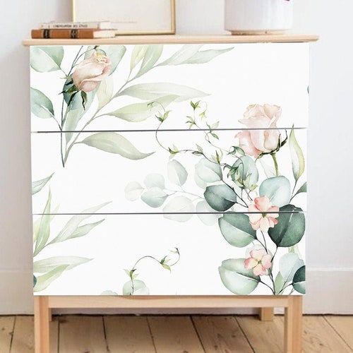 Ikea Malm Decal Green and Golden Leaves Dresser Sticker - Etsy