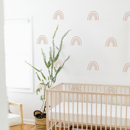 Watercolor Blue Rainbow Decal Neutral Boho Rainbow Nursery - Etsy