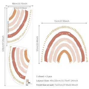 Muted Boho Rainbow Wall Decals Peel and Stick Earth Tone - Etsy