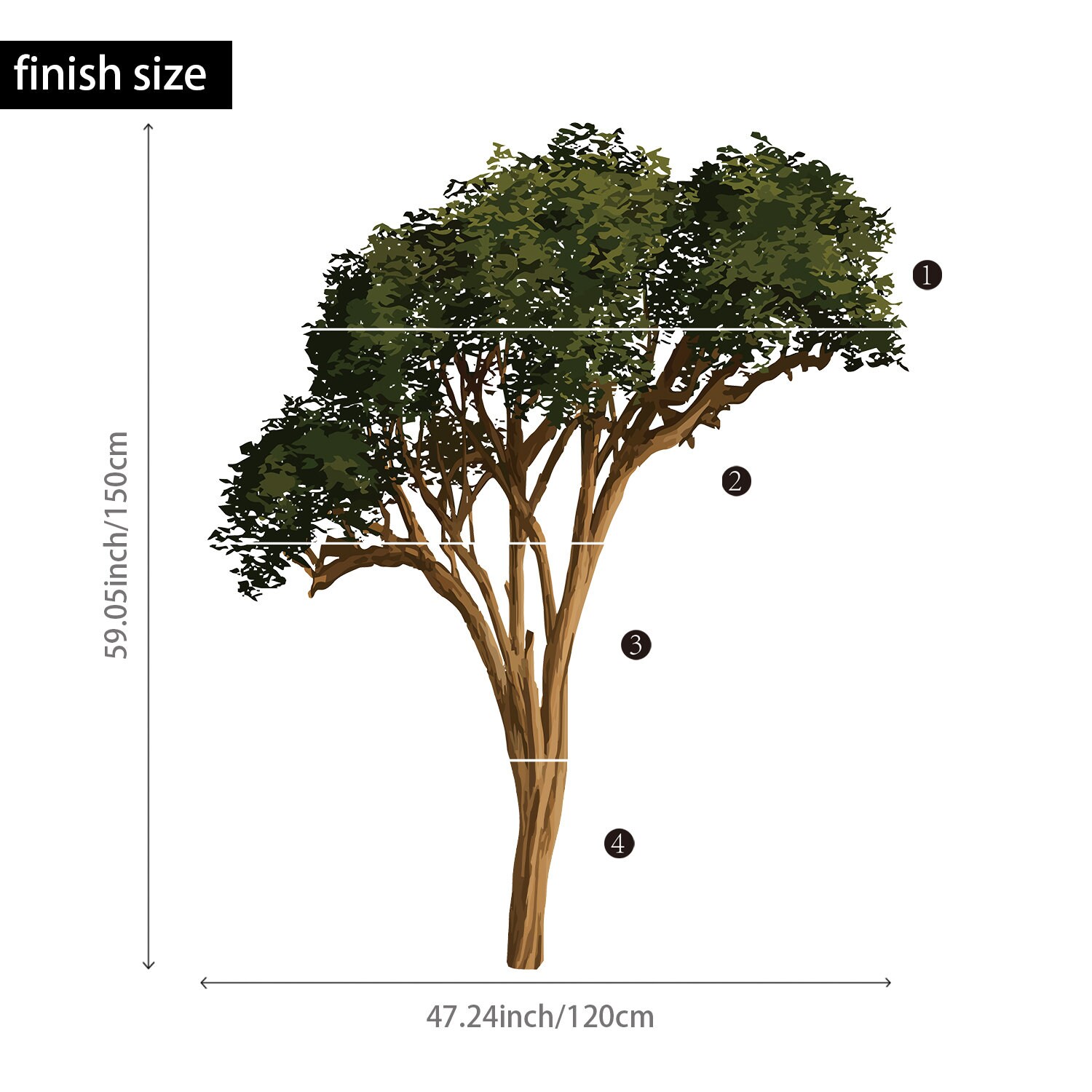 Large Acacia Tree Wall Sticker Nature Wall Decals for Kids - Etsy