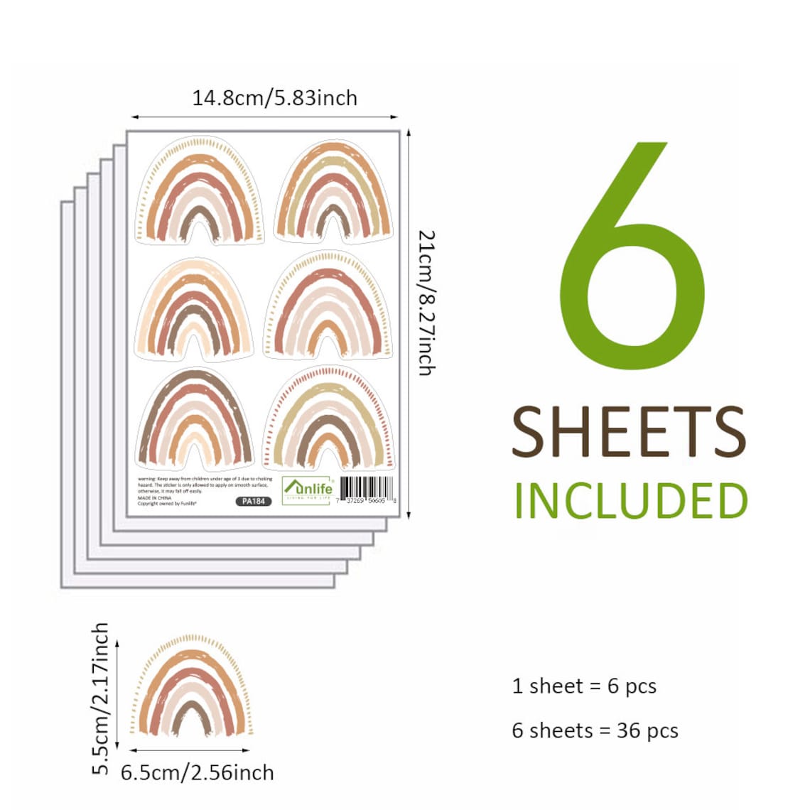 Rainbow Decals for Kura Bed Ikea Earth Tone Boho Rainbow - Etsy