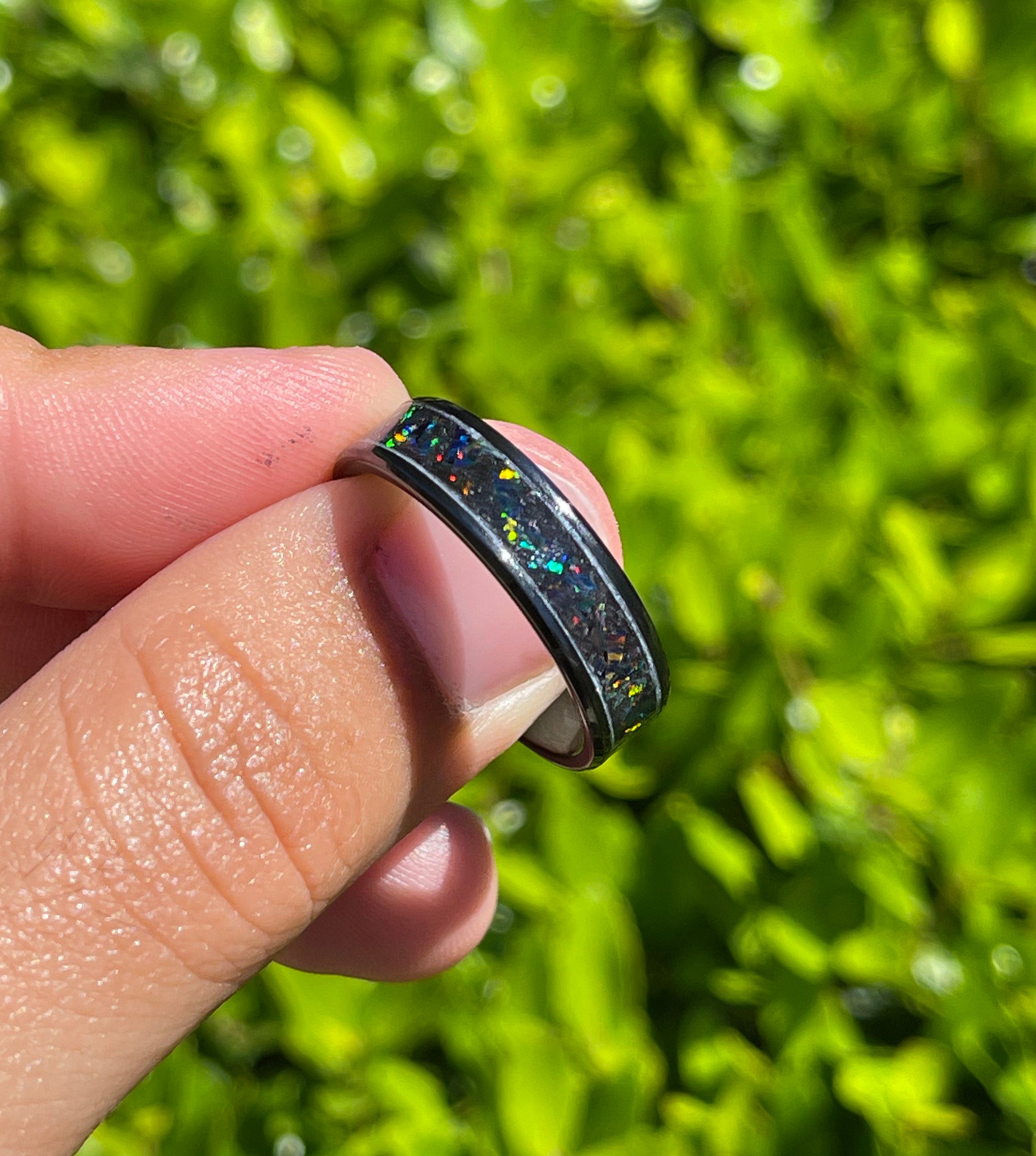 Black and White Depth Ring. Fire Opal Ring. Ring for Men. Ring | Etsy