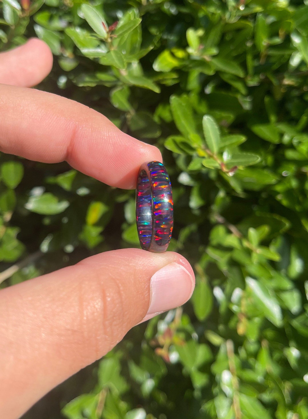 Midnight Fireworks Black Bello Opal Ring - Etsy