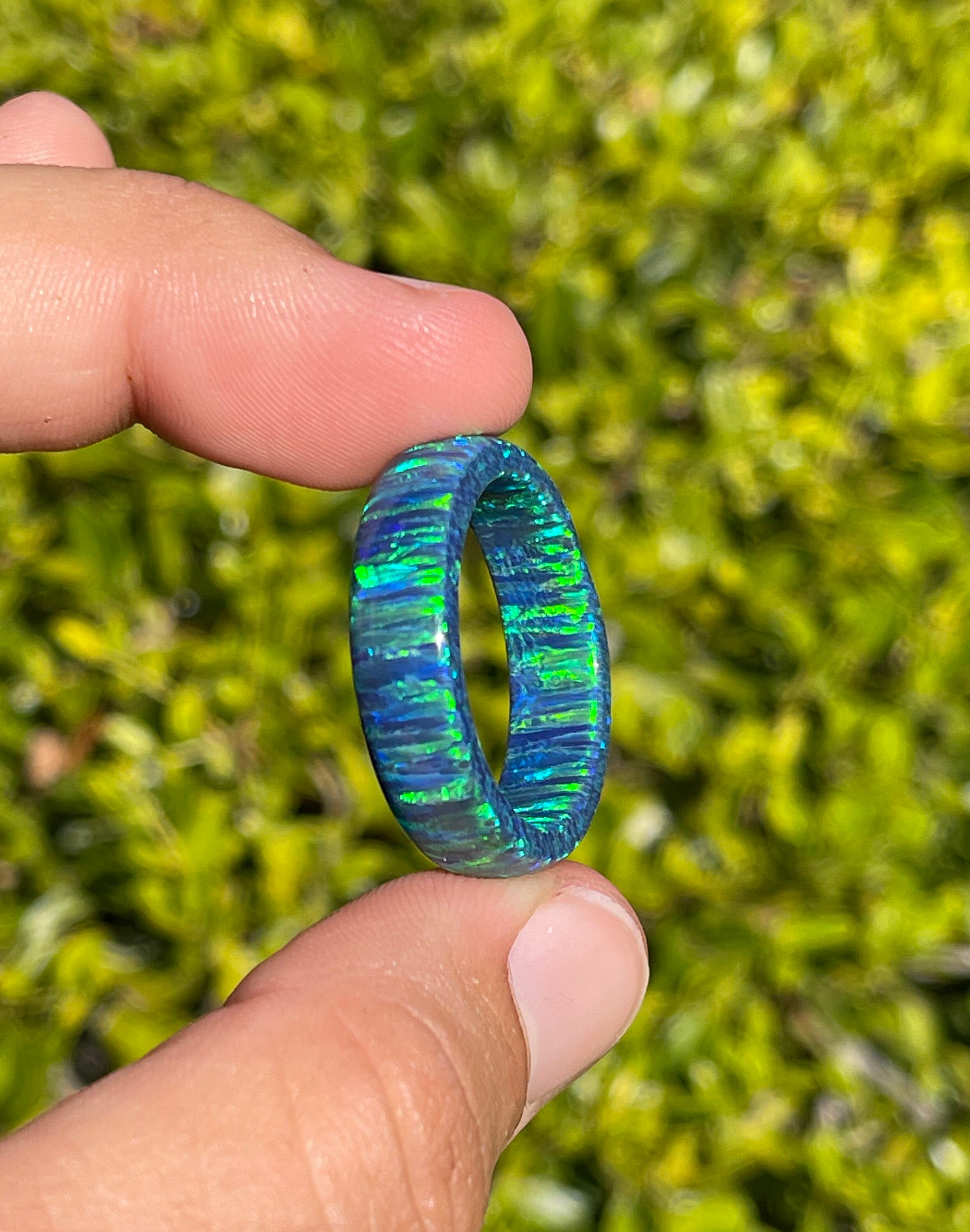 Ocean Blue Opal Ring. Solid Bello Opal Ring. - Etsy