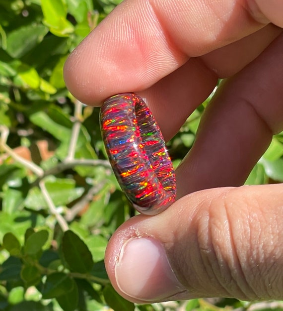 Dark Red Opal. Solid Bello Opal. Dark Red Opal Ring - Etsy