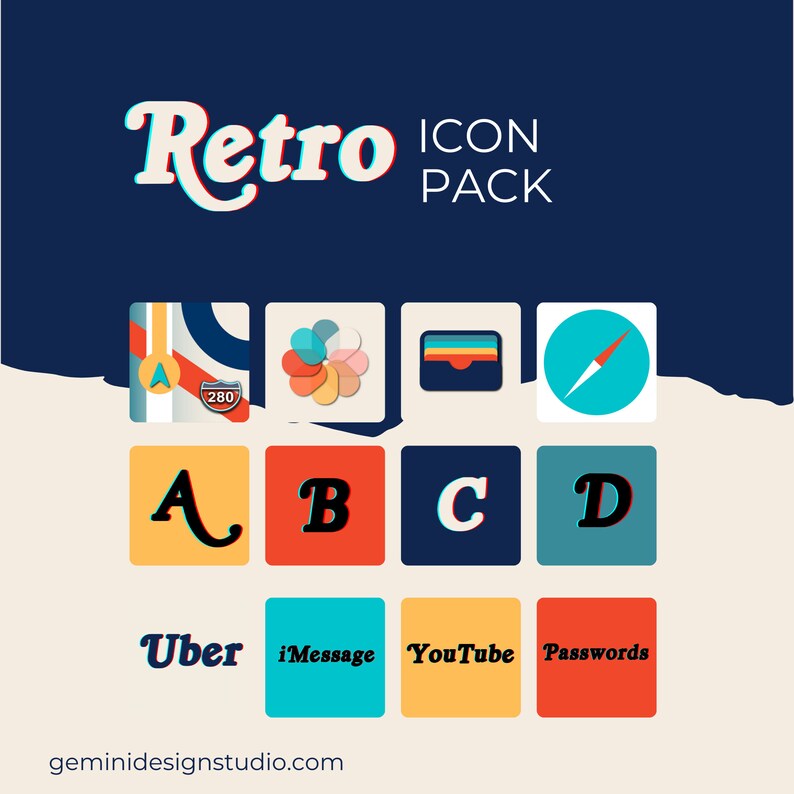 Retro Collection | 150+ iPhone Ios 14 App Icons | Ios14 Widget Photos ...