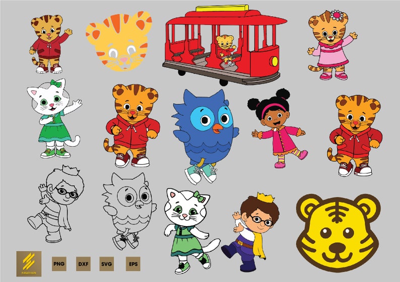Daniel Tiger SVG Bundle Silhouette Cut Files Clipart | Etsy