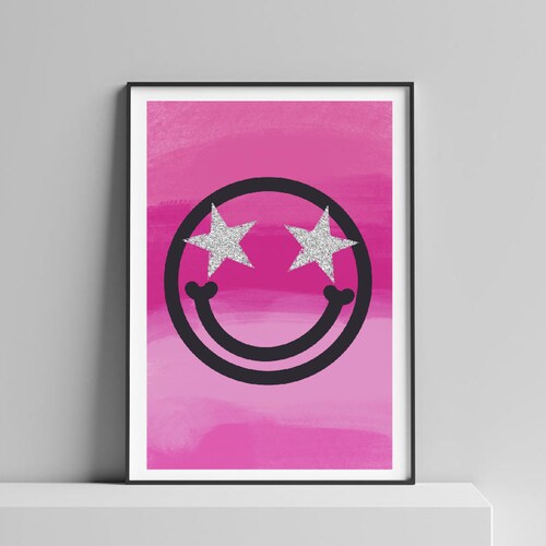 Preppy Pink Monkey Digital Download Preppy Print Wall Art - Etsy