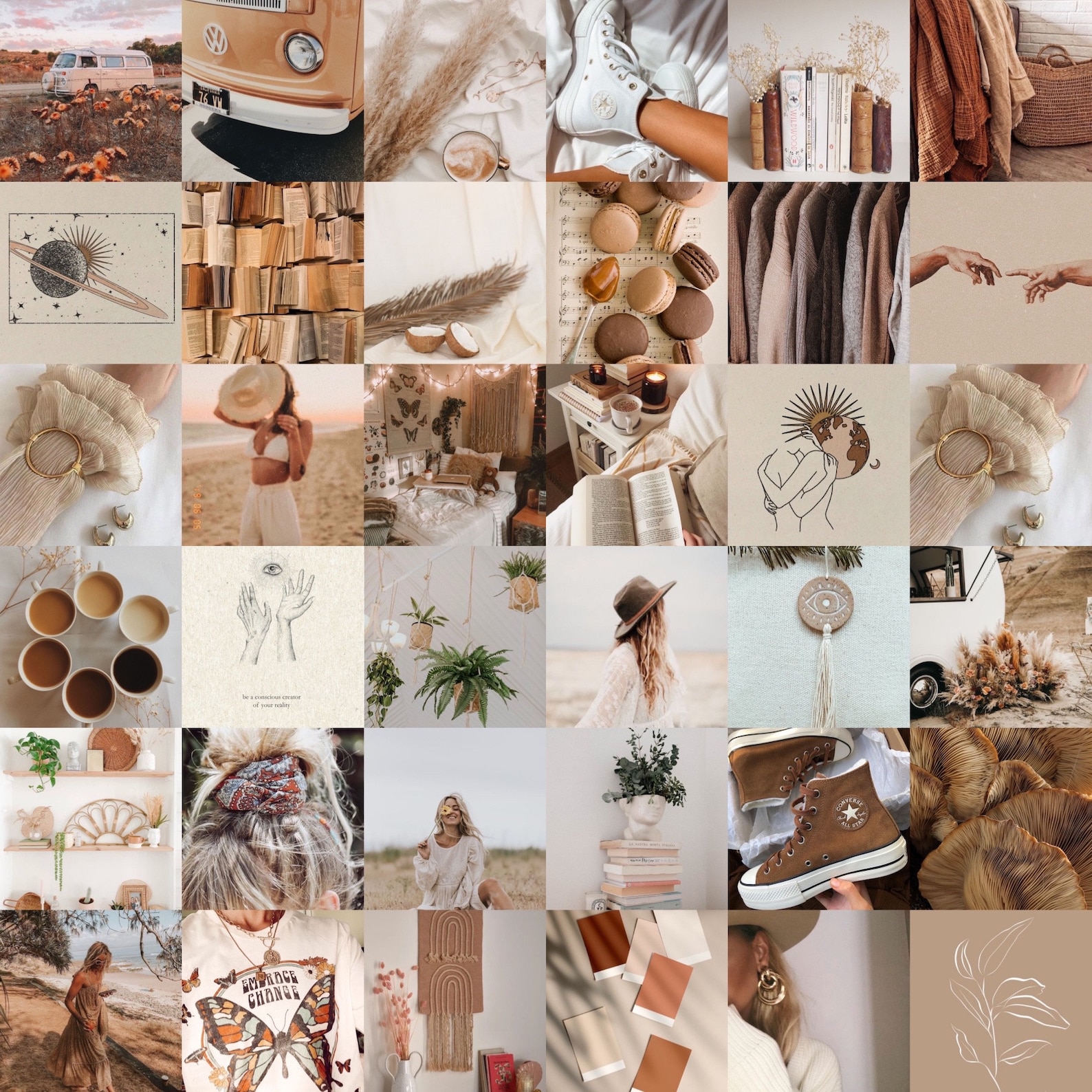 80 Boho Aesthetic Photo Collage Kit Digital Download Etsy