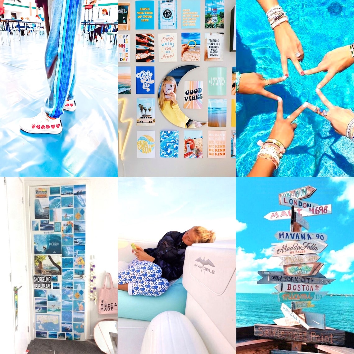 100 Blue Preppy Photo Collage Kit digital Download - Etsy