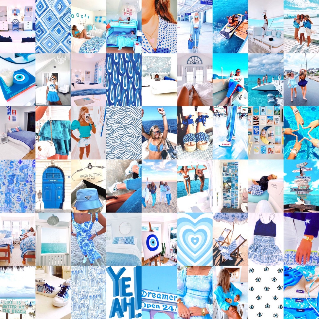 100+ Blue Preppy Photo Collage Kit (digital Download) - Etsy