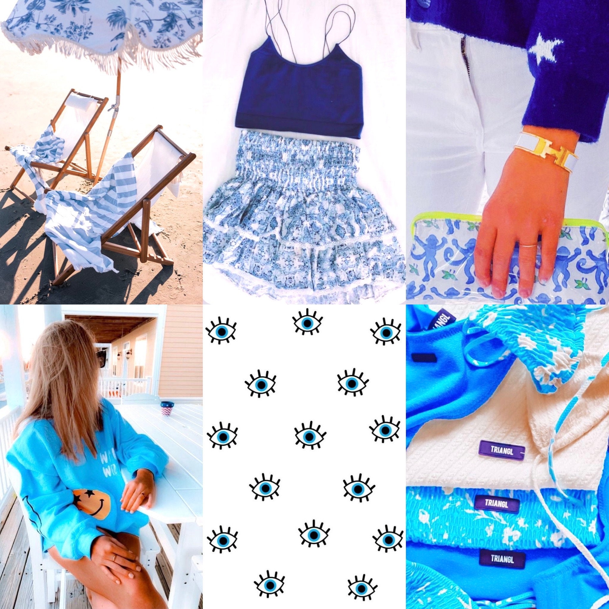 100 Blue Preppy Photo Collage Kit digital Download - Etsy