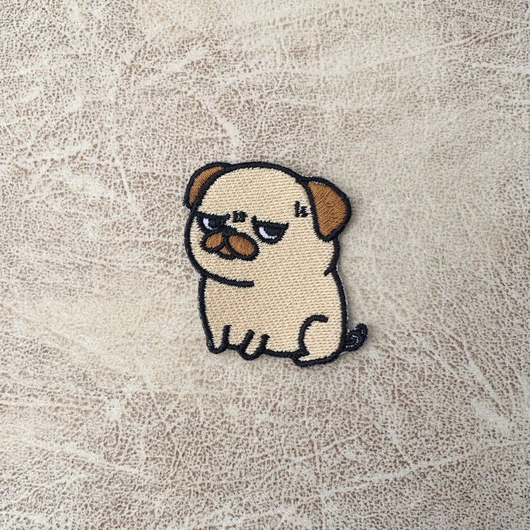 Pug Dog Iron on Patch, Patches, Pug Patches Iron on ,embroidered Patch ...