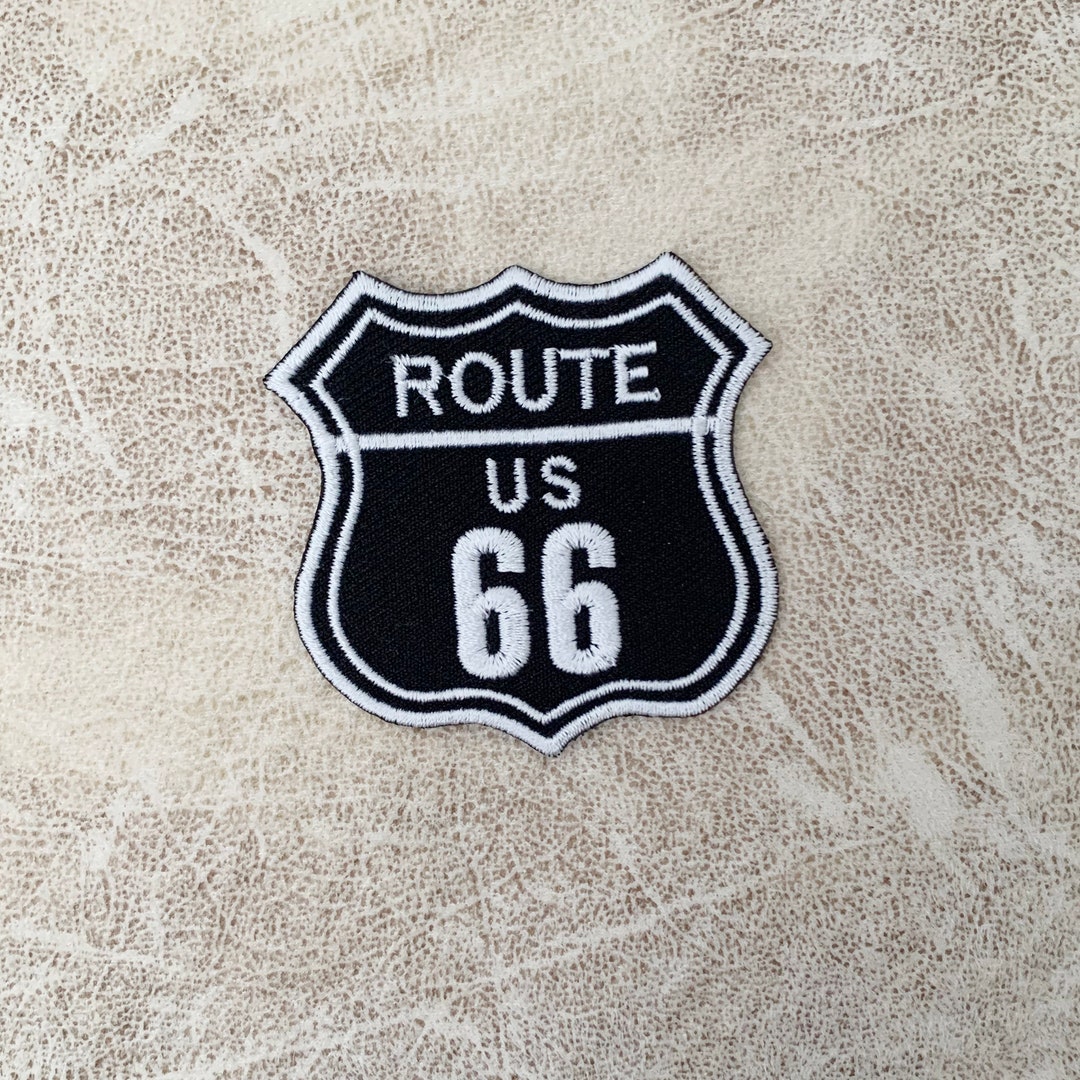Route 66 Embroidered Iron-on Patch: Jacket Back Patch (2.5"x 2.5") - Etsy