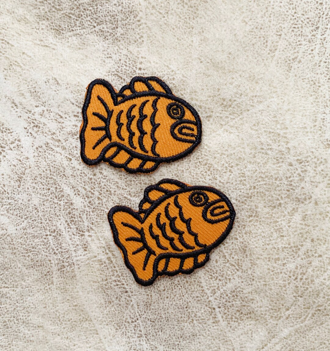 Taiyaki Embroidered Iron on Patch, Japanese Fish, Set of 2 - Etsy