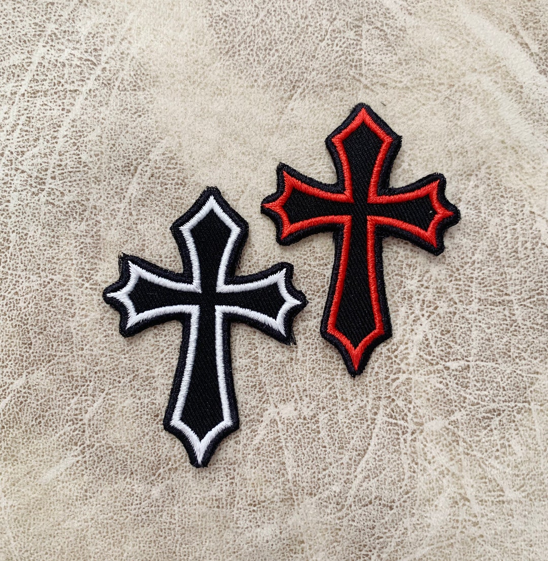 Punk Cross Embroidered Iron-on Patch, Jacket Back Patch - Etsy