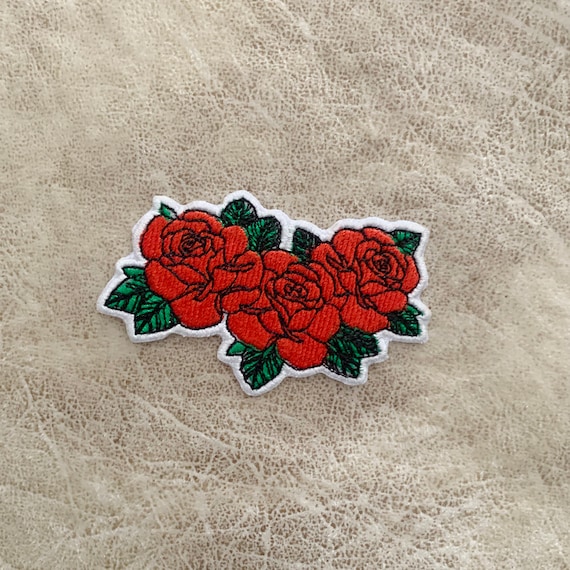Rose Iron on Patch Patches Rose Patches Iron on embroidered - Etsy