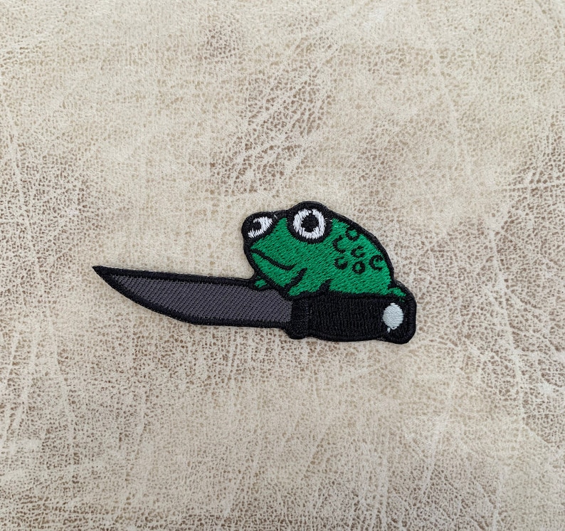 Frog Knife Iron on Patch Patches Frog Patches Iron on - Etsy