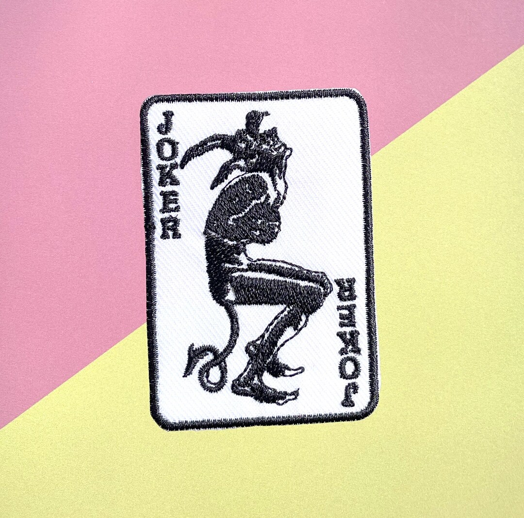 Devil Joker Card Iron on Patch, Patches, Joker on Lotus Patches Iron on ,embroidered Patch Iron ...