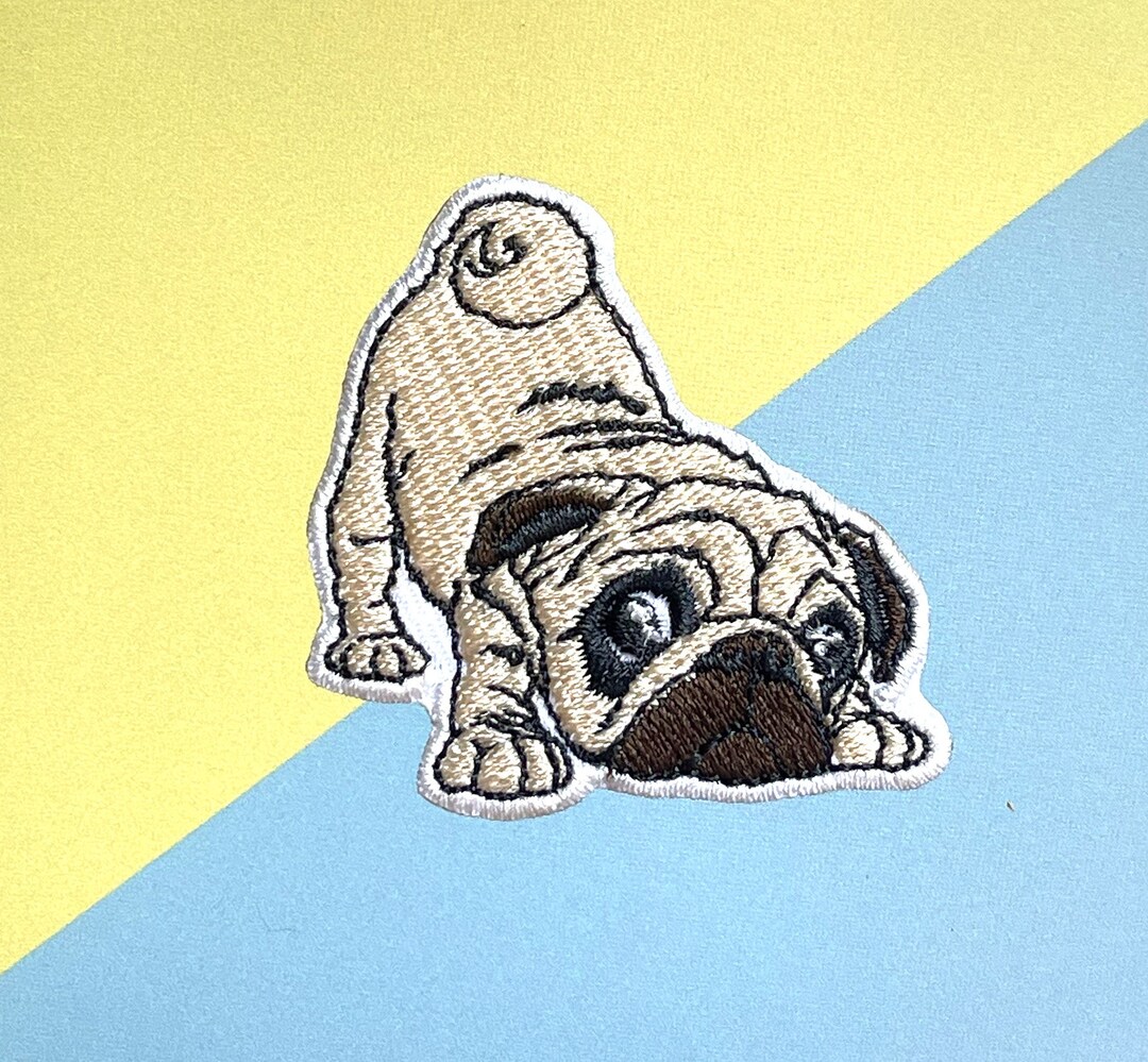 Cute Pug Iron on Patch, Dog Patches, Stitch Patches Iron on ...