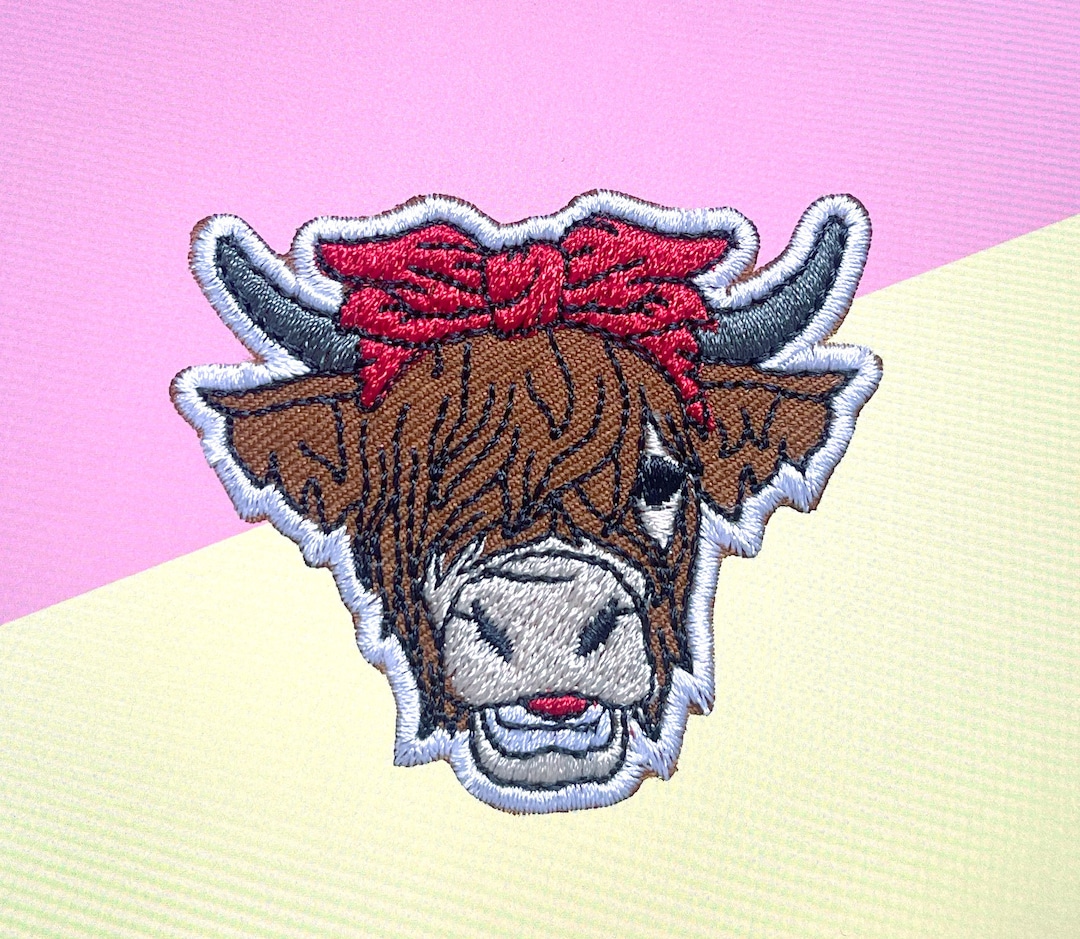 Highland Cow Iron on Patch, Cow Patches, Cow Iron on ,embroidered Patch ...