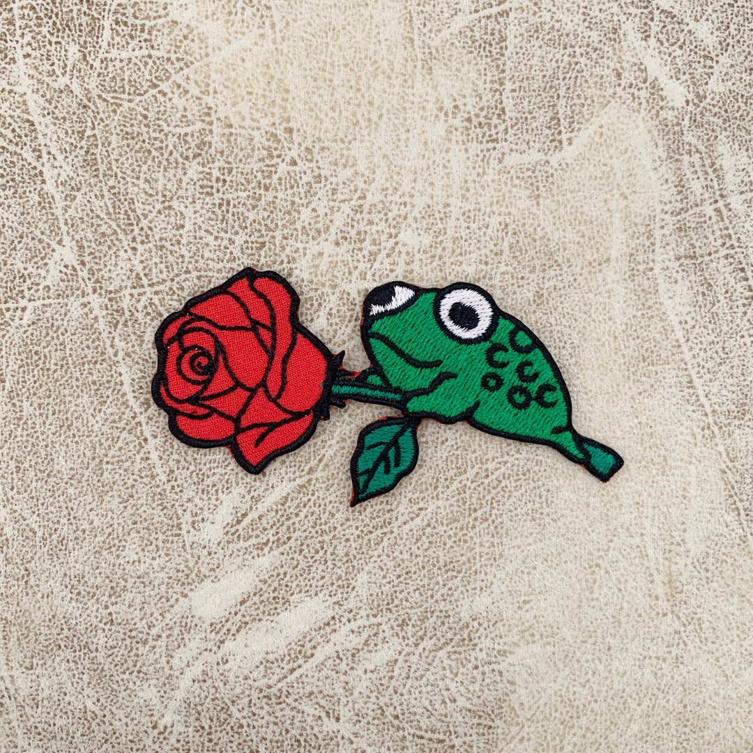 Frog Romance Iron on Patch, Patches, Frog Patches Iron on ,embroidered ...