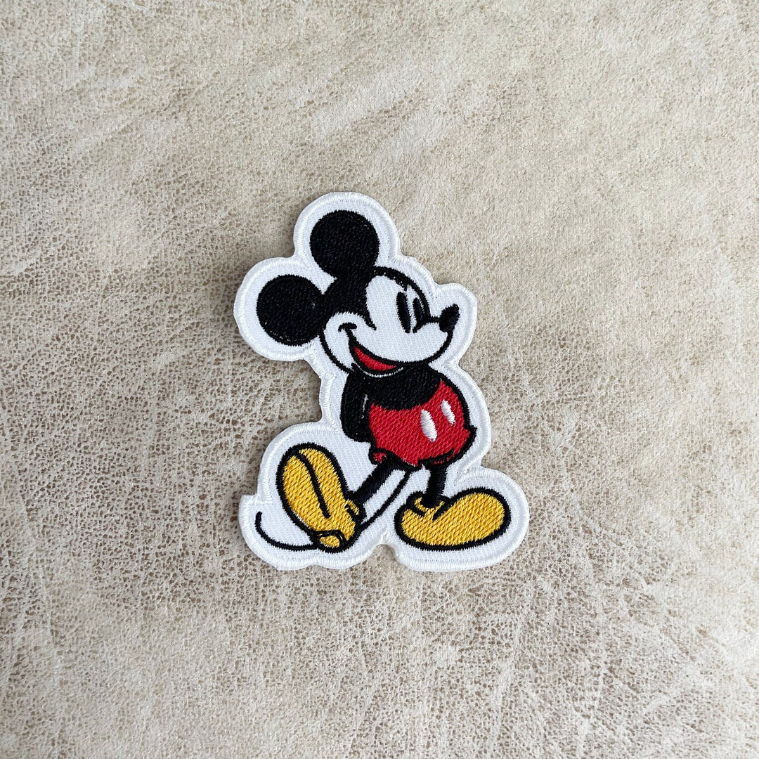 Mickey Embroidered Iron-on Patch, Cartoon Applique (3x2.25) - Etsy
