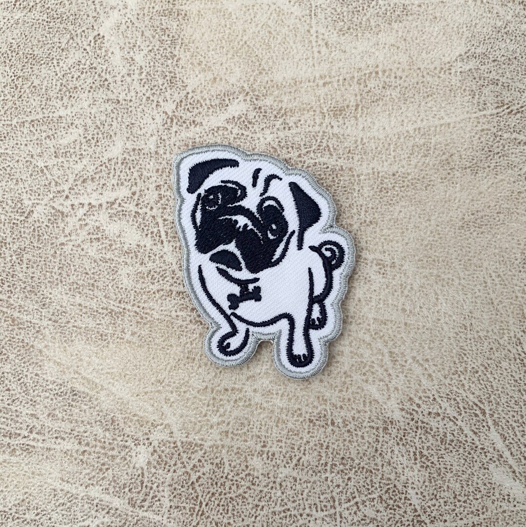Pug Dog Iron on Patch, Patches, Pug Patches Iron on ,embroidered Patch ...