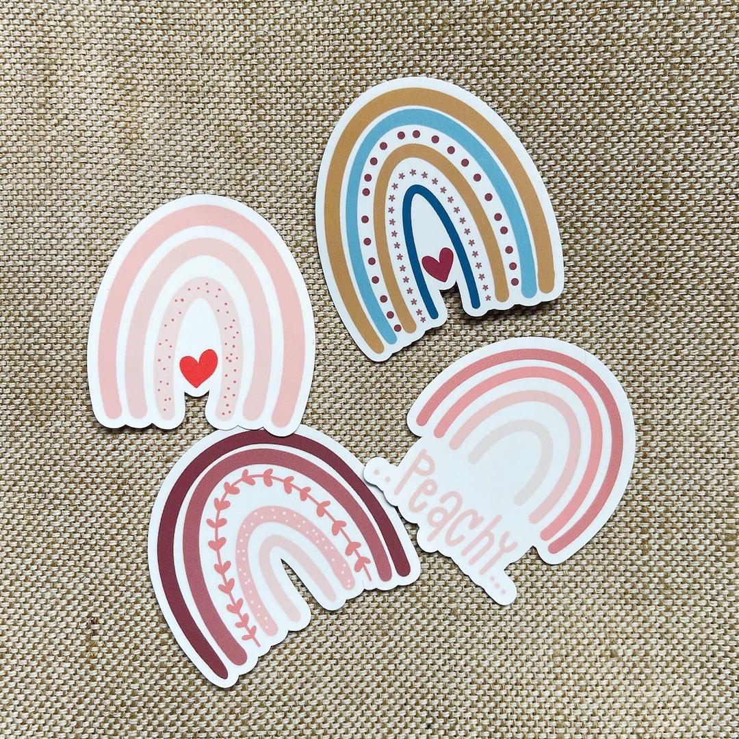 Set 4 Pc Rainbow Sticker Boho Rainbow Sticker Pack Sticker Labels ...