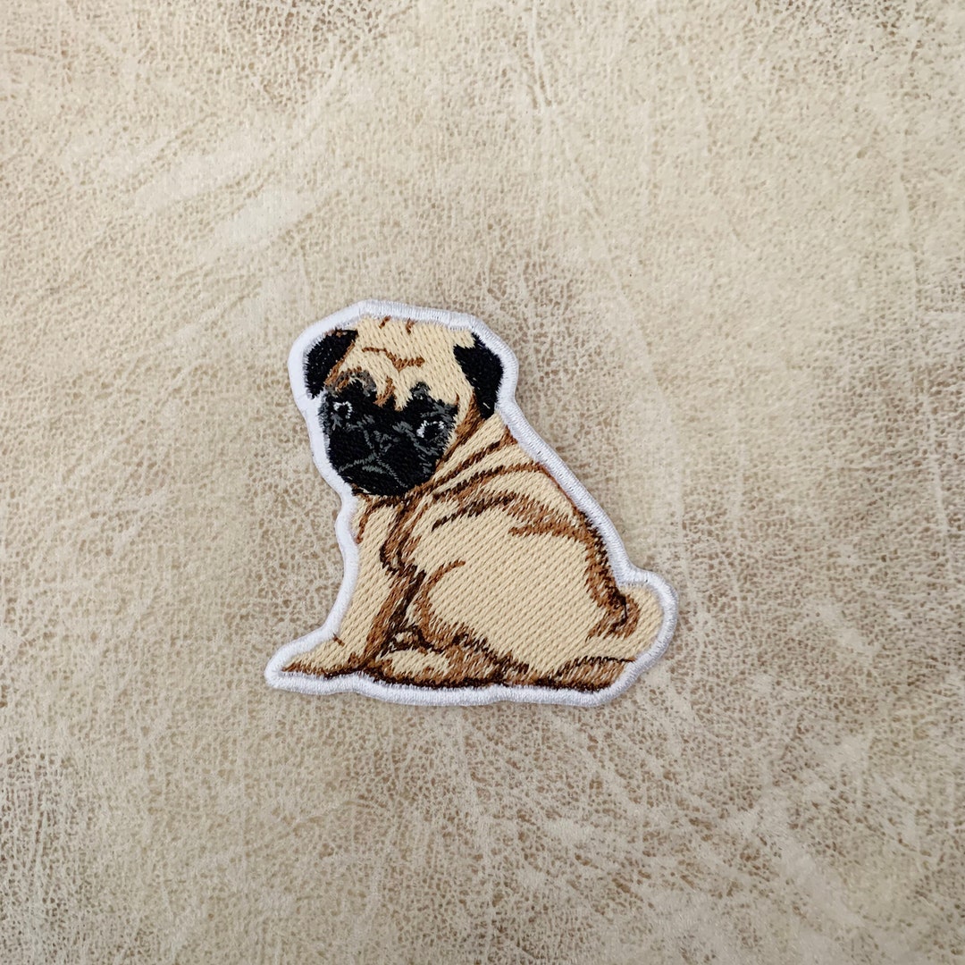 Pug Dog Iron on Patch, Patches, Pug Patches Iron on ,embroidered Patch ...