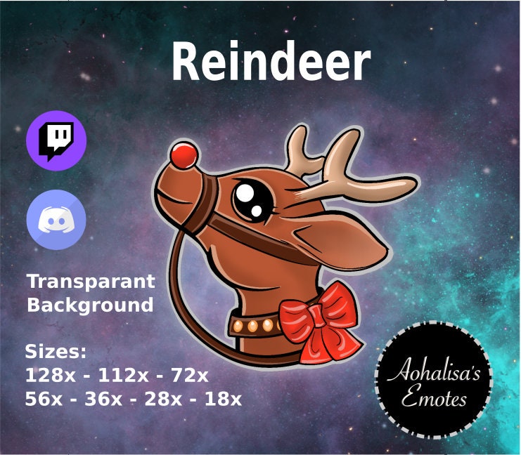Reindeer Emote | Christmas | Rudolf | Twitch | Discord | - Etsy