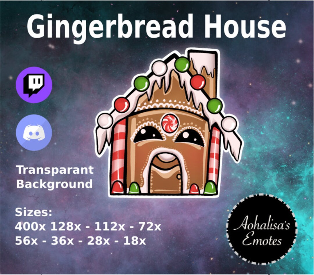 Gingerbread House | Emote | Twitch | Discord | Clipart - Etsy