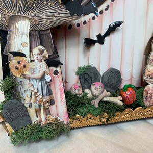 Halloween Cute and Creepy Bat Boy & Spiders Wall Hanging Vignette ...
