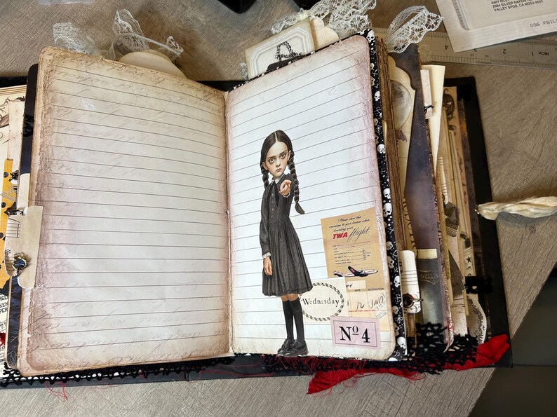 Wednesday Addams Family Gothic Junk Journal With Folio - Etsy