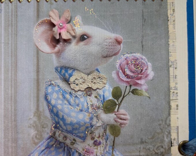 Huge Frolic Fancy Mice Handmade Hardcover Lacy Sparkly Junk Journal - Etsy