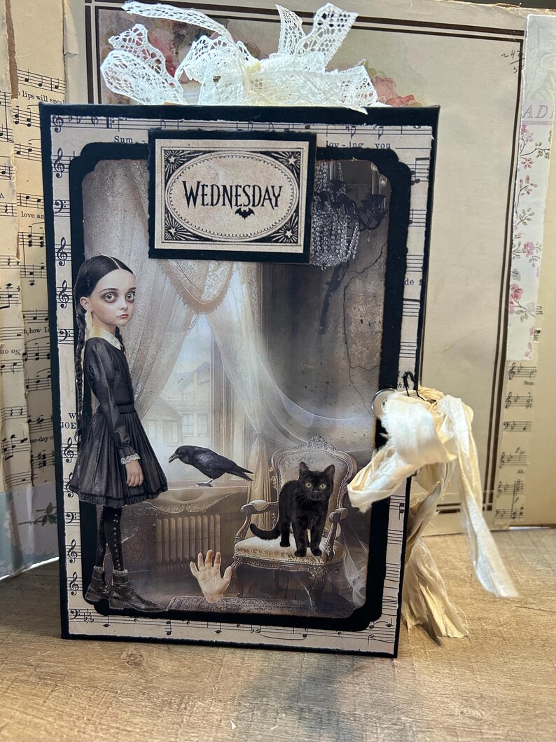 Wednesday Addams Family Gothic Junk Journal With Folio - Etsy