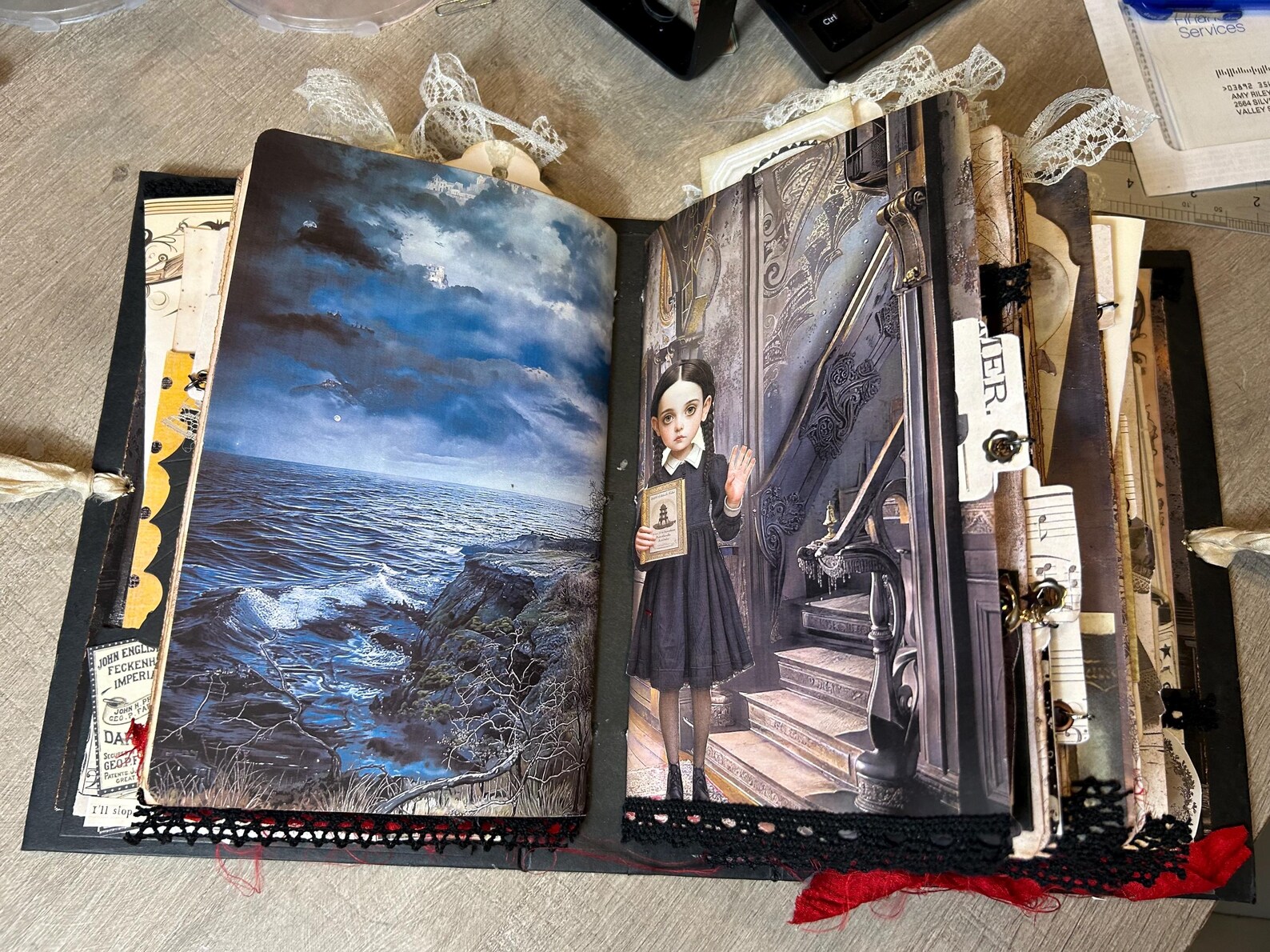 Wednesday Addams Family Gothic Junk Journal With Folio - Etsy