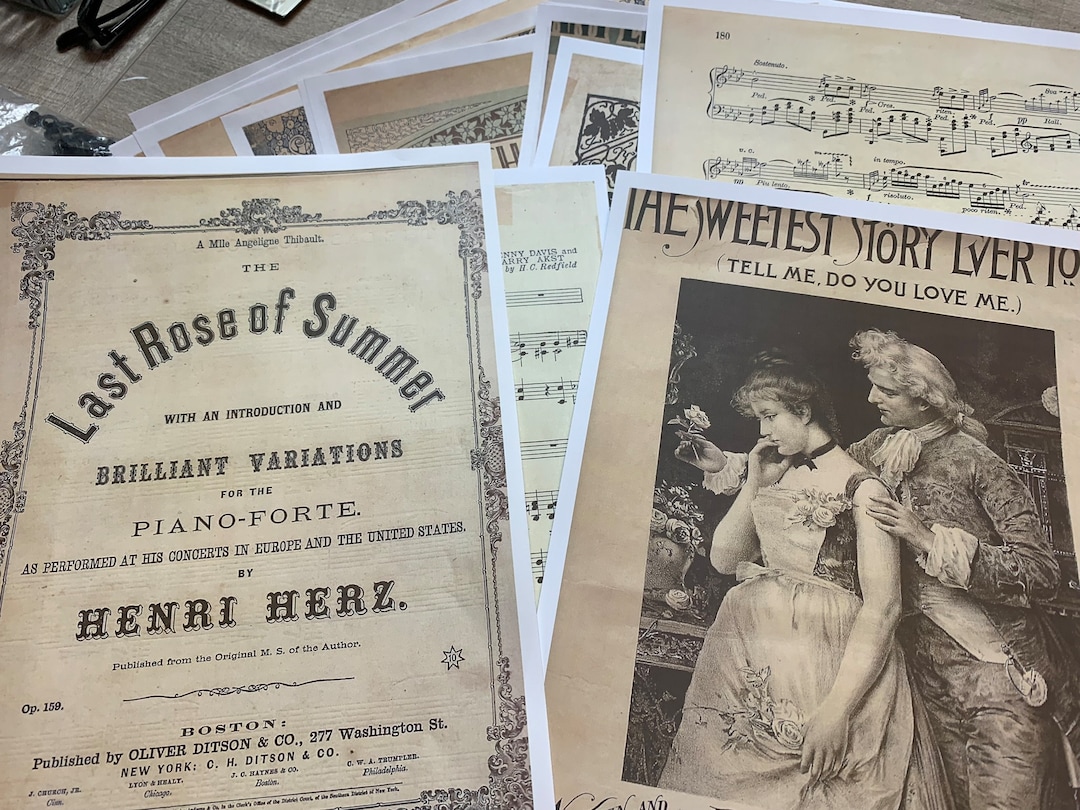 Digital Download 1800's Aged Vintage Complete Sheet Music Collection ...
