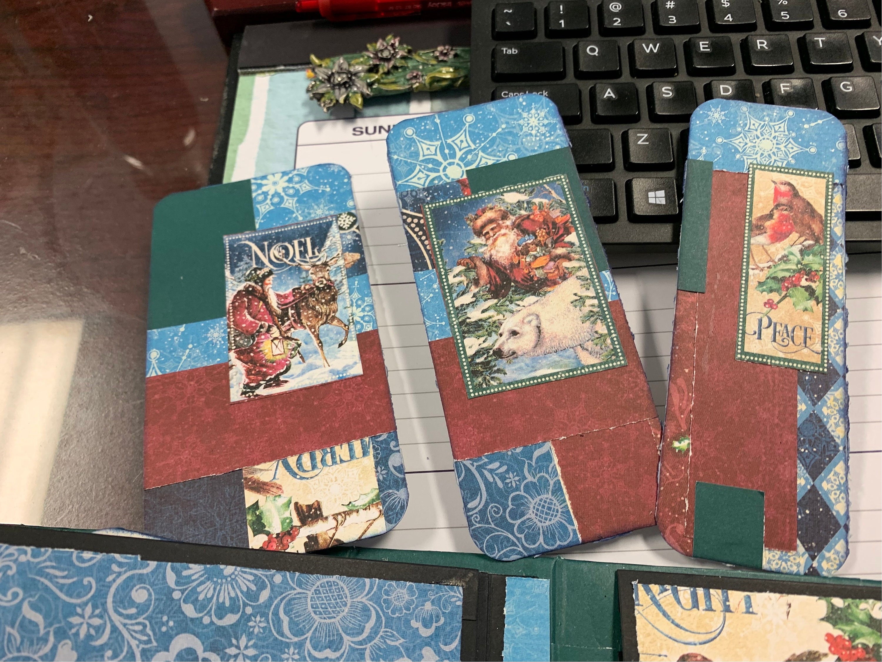 Handmade Woodland Santa Christmas Mini Album Scrapbook Junk Journal ...