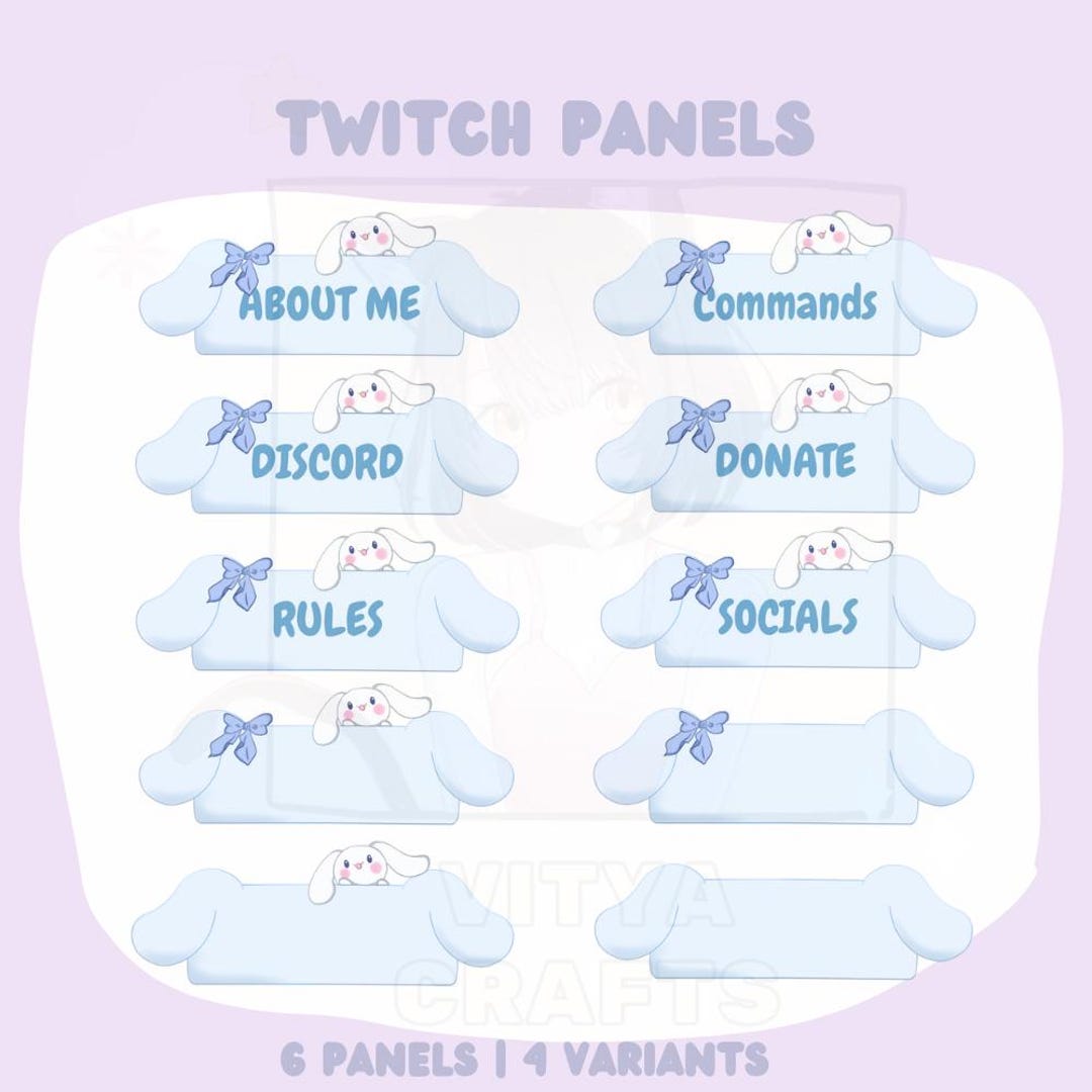 White Plush Cinnamon Puppy Panels | Twitch Panels | Twitch Graphics ...
