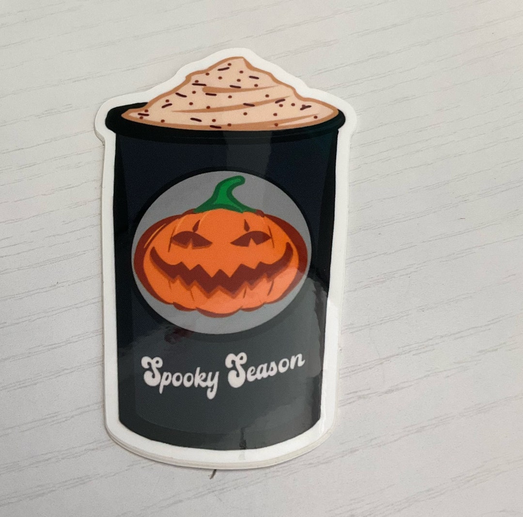 Spooky Pumpkin Spice Latte-halloween Stickers - Etsy