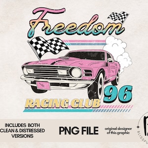 Freedom Racing Club PNG - Summer Png - Sublimation Png - Retro Png ...
