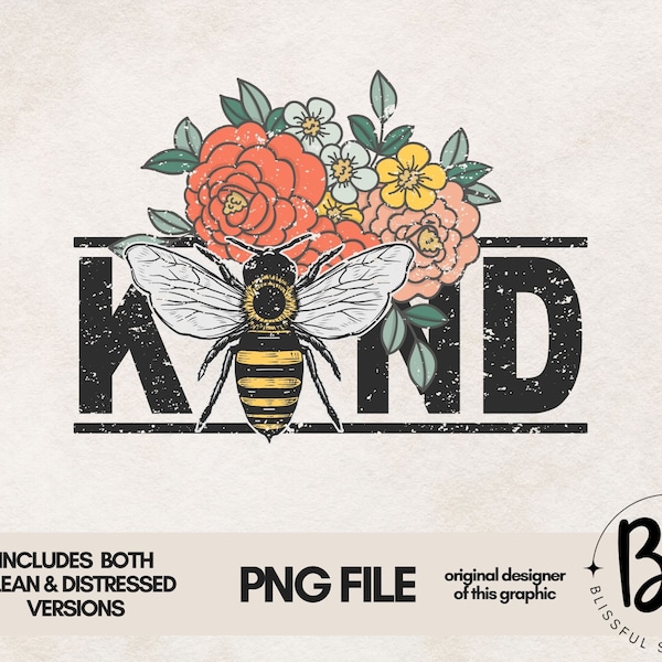 Bee Kind Png - Etsy