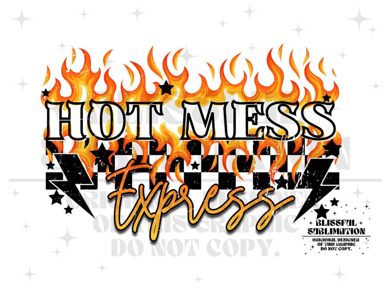 Hot Mess Express PNG Retro Sublimation Design Download T - Etsy