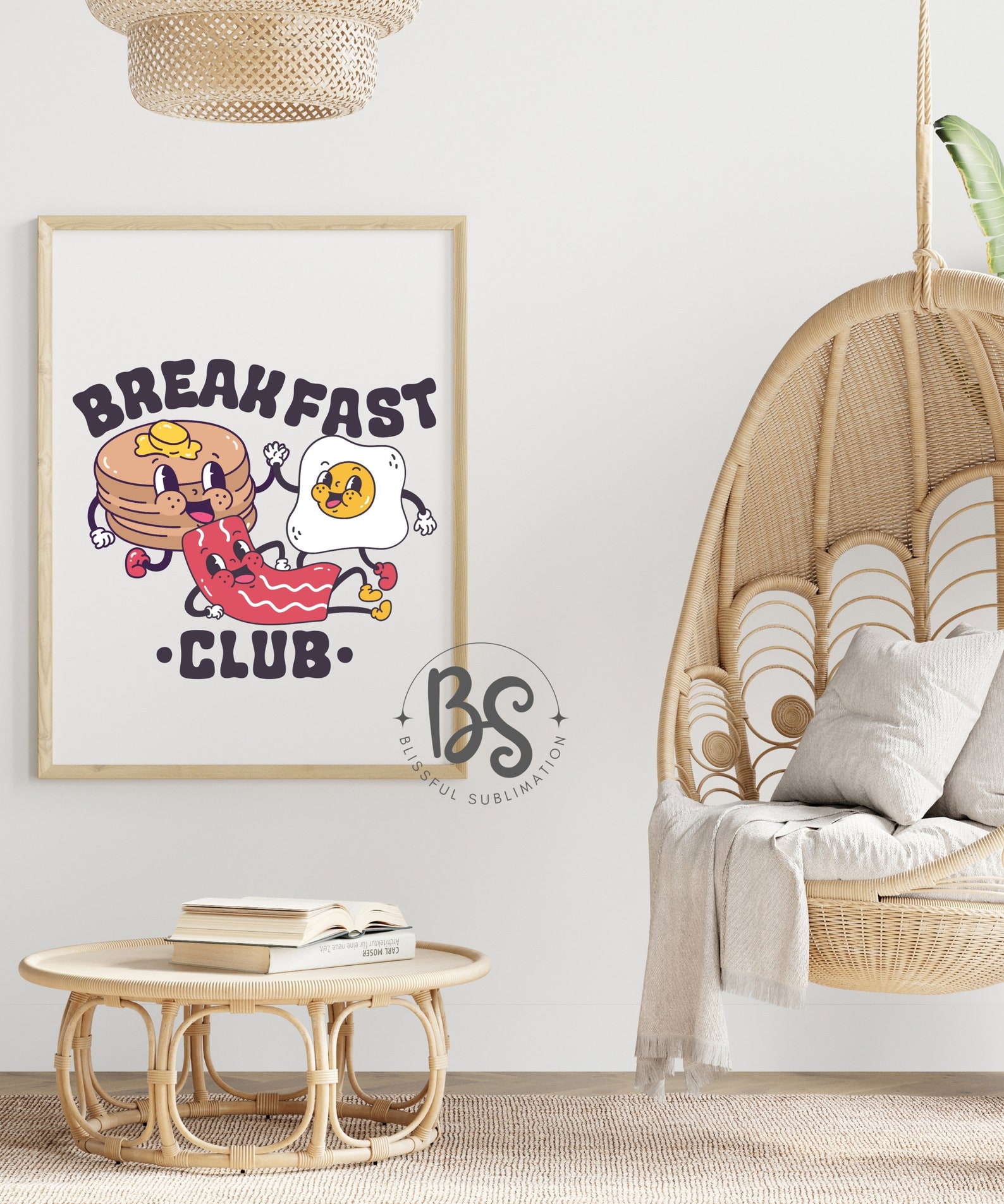 Breakfast Club, Retro Vintage Brunch Design Pancakes Eggs Bacon ...