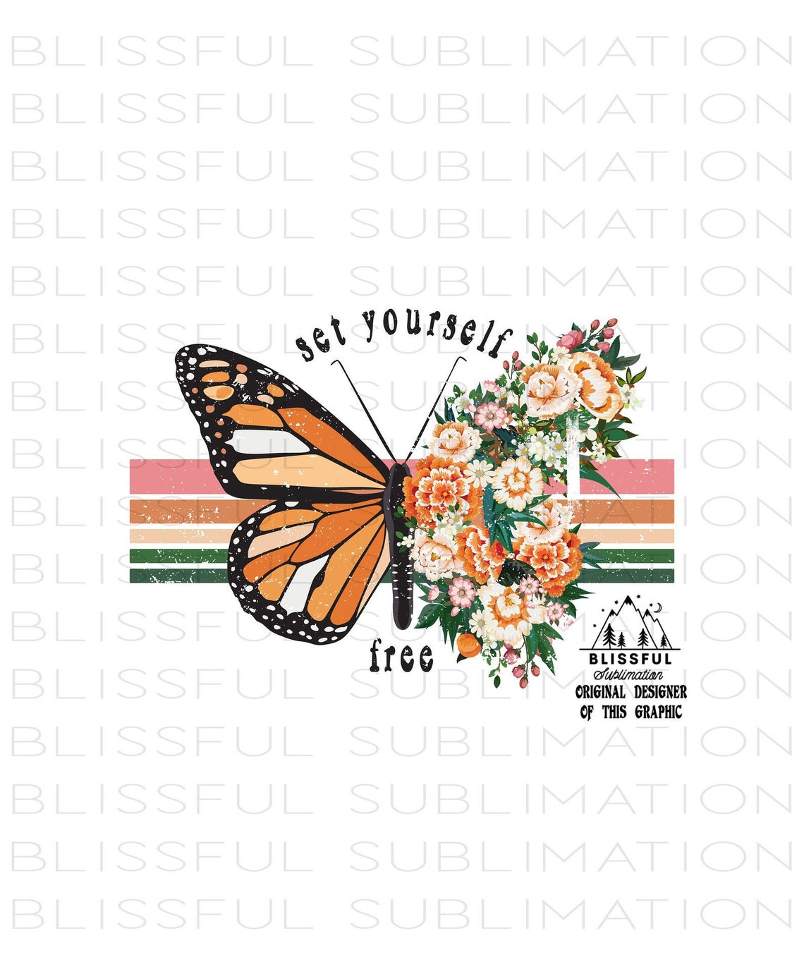 Butterfly PNG Sublimation Design Retro Png Sublimation | Etsy