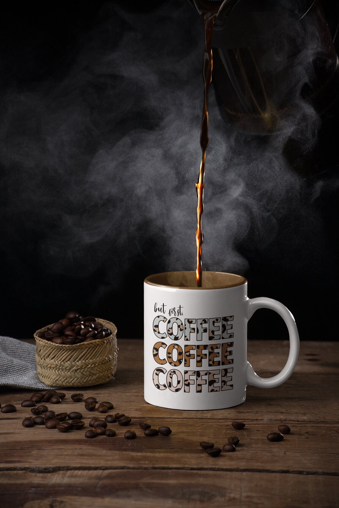 But First Coffee PNG Leopard Coffee Sublimation Coffee - Etsy